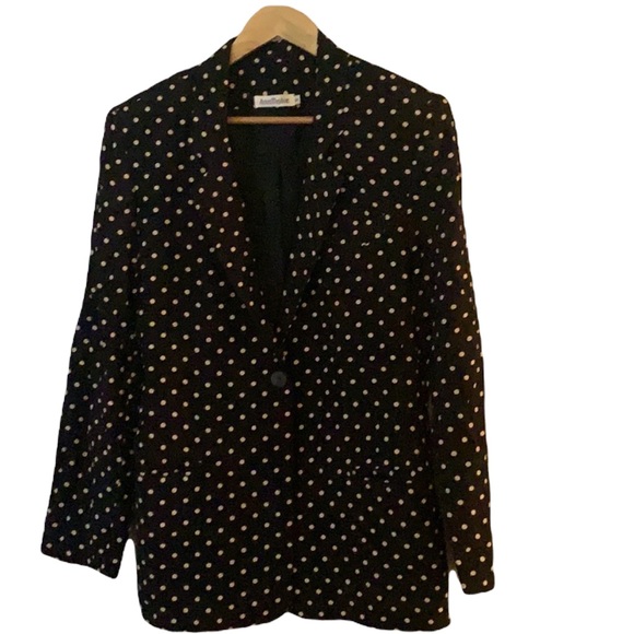 Vintage | Jackets & Coats | Vintage 8s Oversized Polka Dot Blazer ...